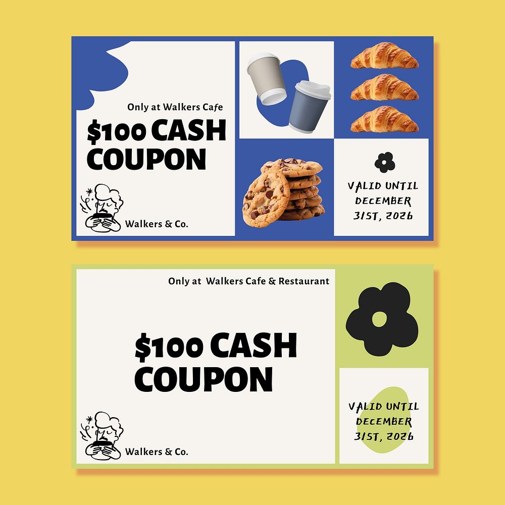 Food coupon template vector set | Premium Vector - rawpixel