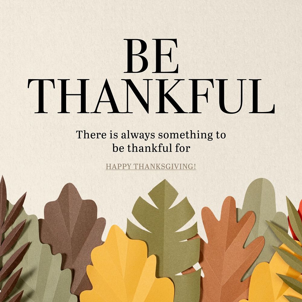 Thankful autumn Instagram post template | Free Vector Template - rawpixel