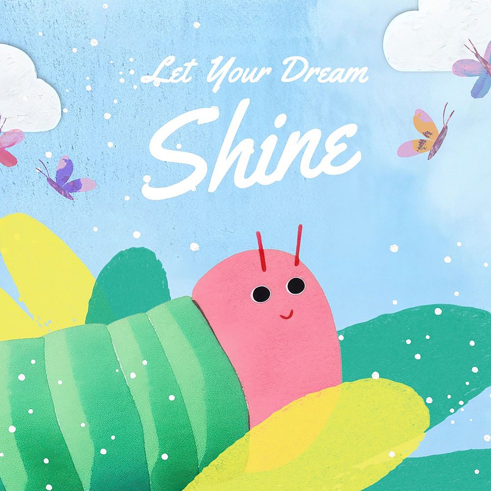 Inspirational colorful cartoon Instagram post | Free Vector Template ...