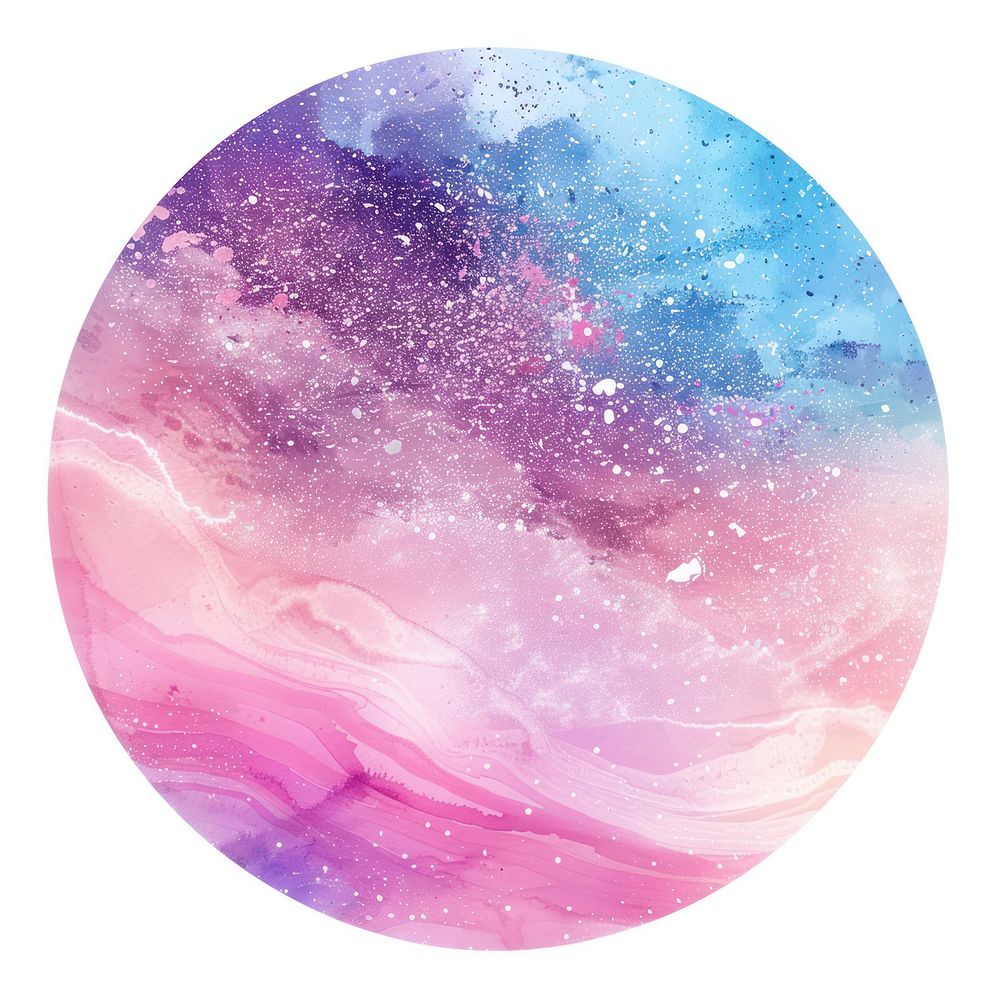 Vibrant watercolor galaxy circle | Free Photo Illustration - rawpixel