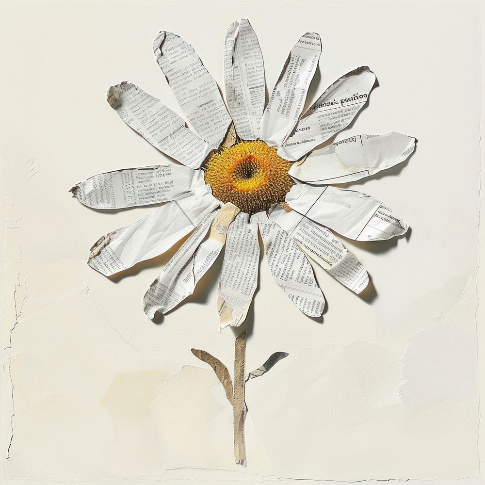 Newspaper daisy art collage | Free Photo Illustration - rawpixel