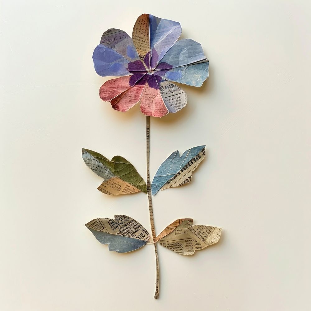 Newspaper flower collage art | Free Photo Illustration - rawpixel