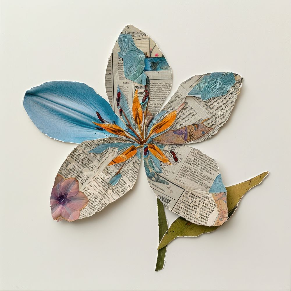 Newspaper flower collage art | Free Photo Illustration - rawpixel