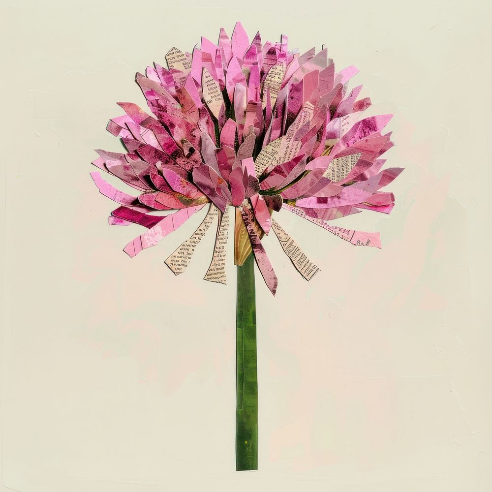 Pink flower paper collage | Free Photo Illustration - rawpixel