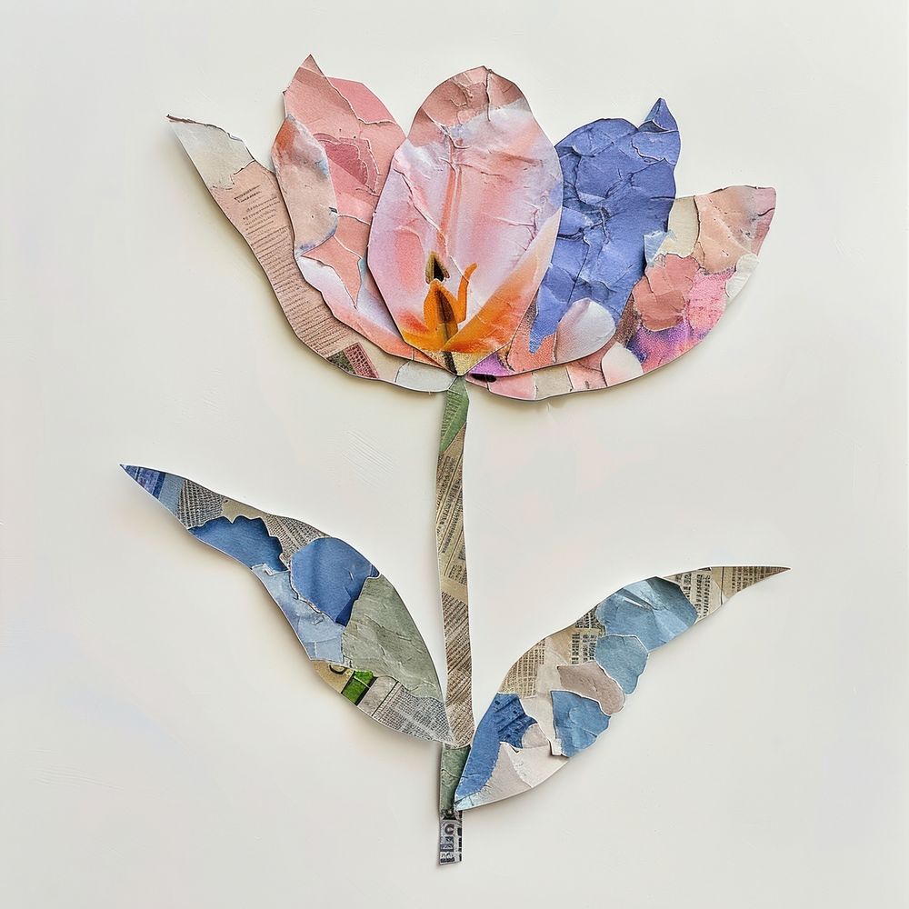 Colorful floral paper collage artwork | Free Photo Illustration - rawpixel