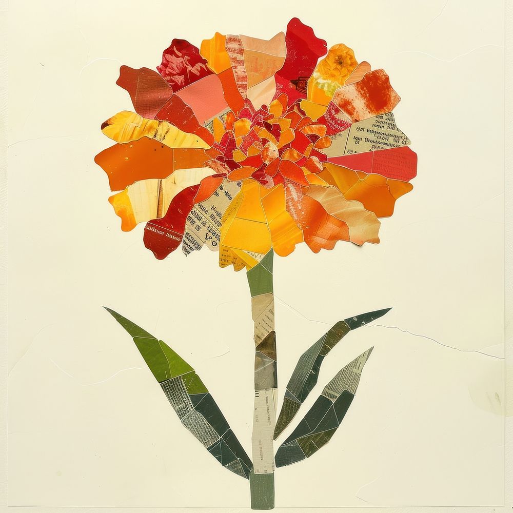 Colorful paper collage flower | Free Photo Illustration - rawpixel