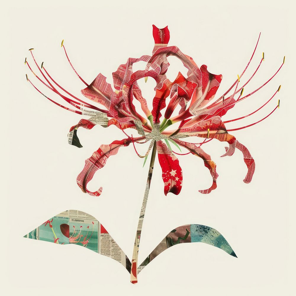 Colorful floral paper collage | Free Photo Illustration - rawpixel