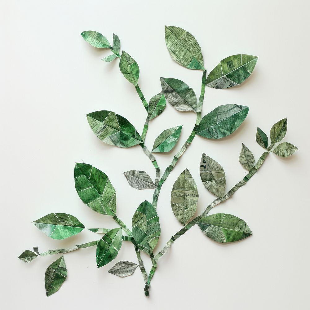 Handcrafted green paper leaves | Free Photo Illustration - rawpixel