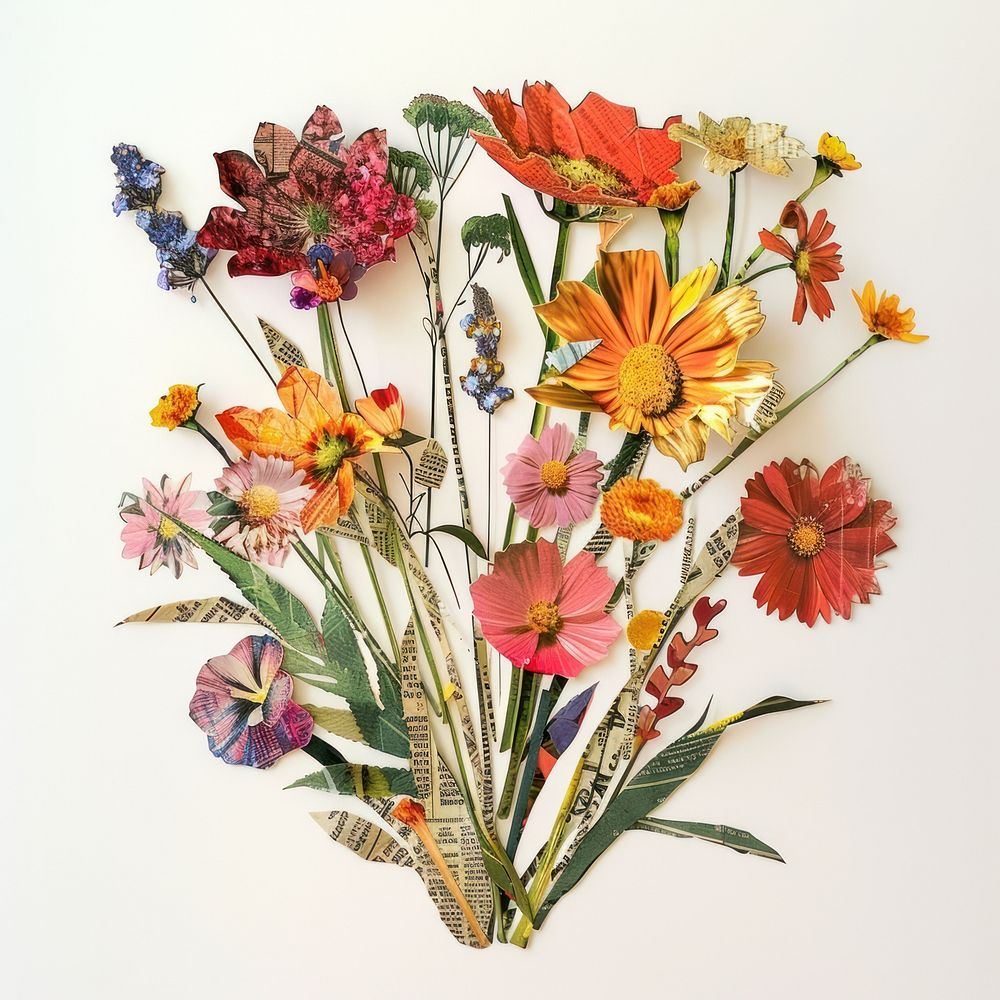 Colorful paper flower collage | Free Photo Illustration - rawpixel