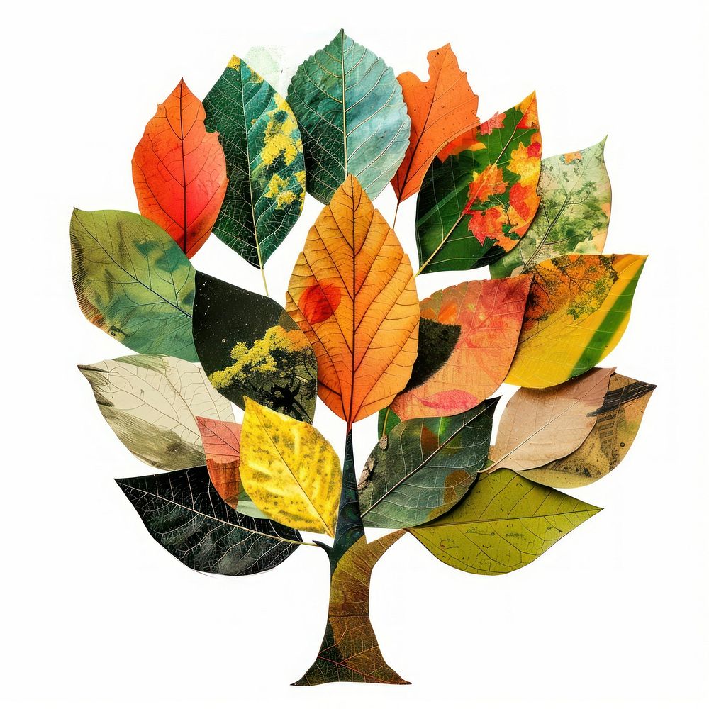 Autumn tree shape collage cutouts | Free Photo Illustration - rawpixel