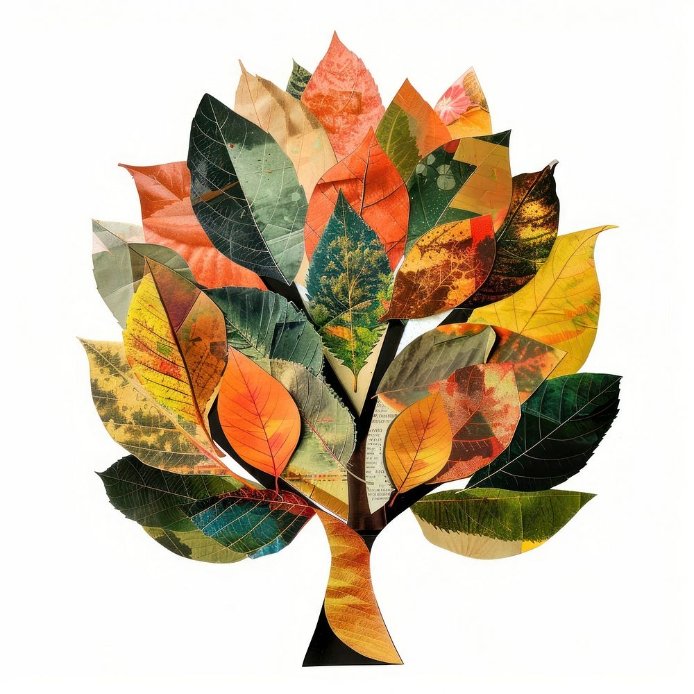 Autumn tree shape collage cutouts | Free Photo Illustration - rawpixel