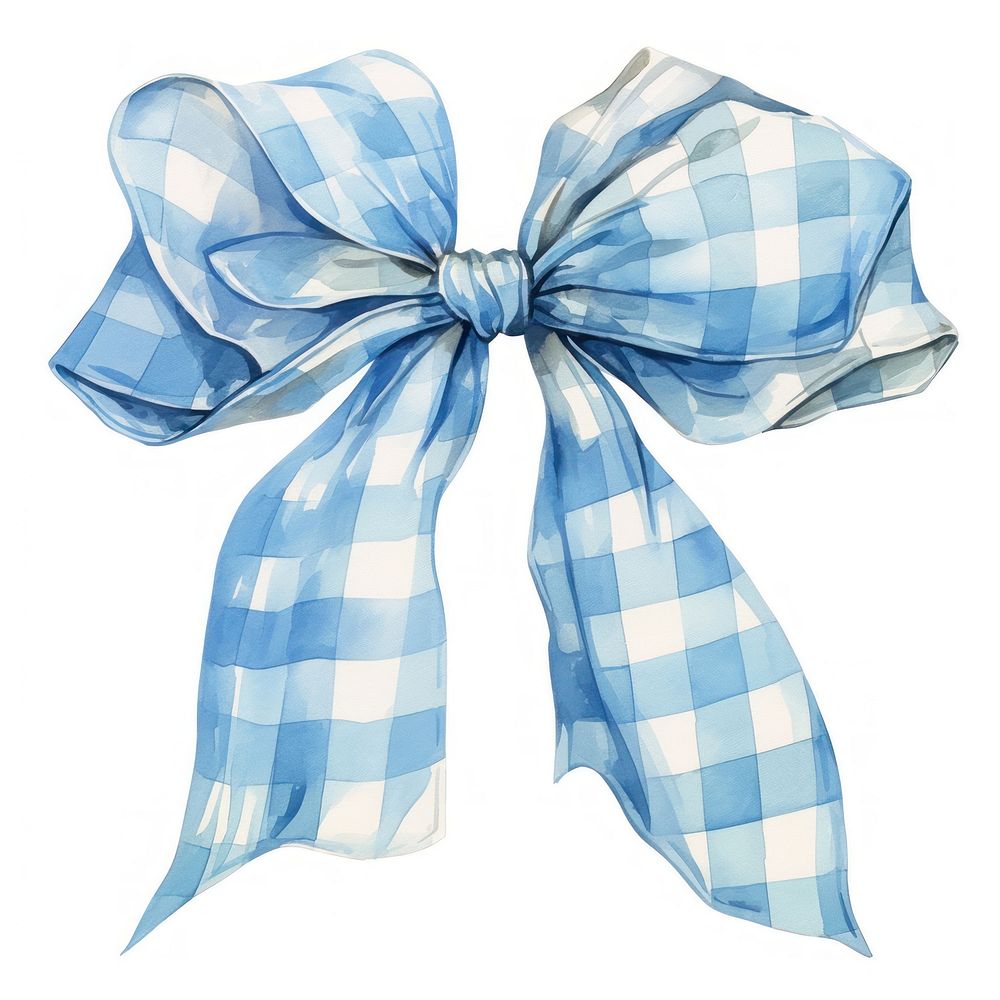Blue coquette gingham bow ribbon | Free Photo Illustration - rawpixel