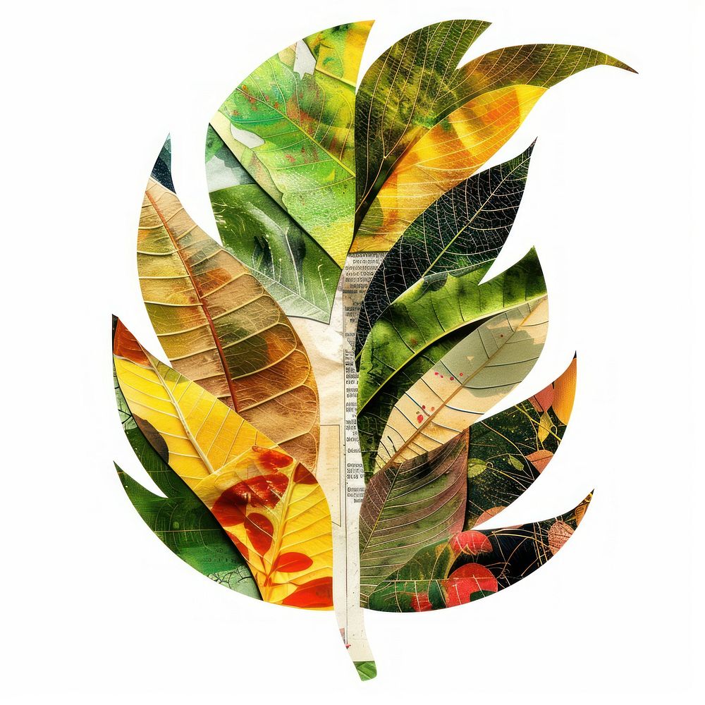 Environment leaf shape collage cutouts | Free Photo Illustration - rawpixel