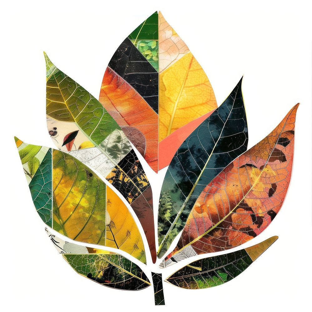 Leaf shape collage cutouts plant | Free Photo Illustration - rawpixel