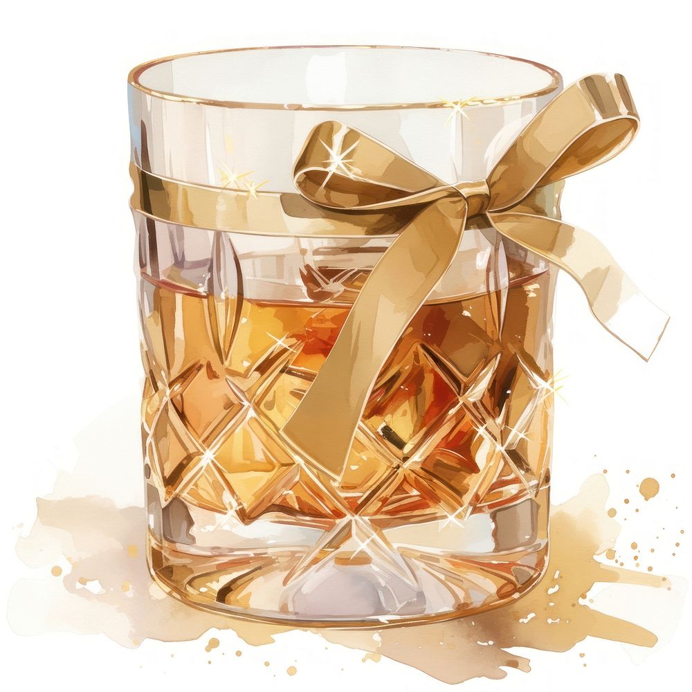 Gold coquette glass whisky beverage | Free Photo Illustration - rawpixel