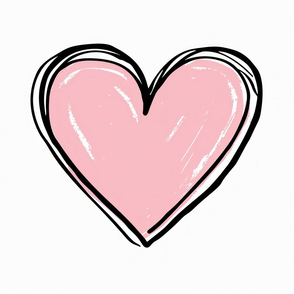 Hand-drawn pink heart illustration | Free Photo Illustration - rawpixel