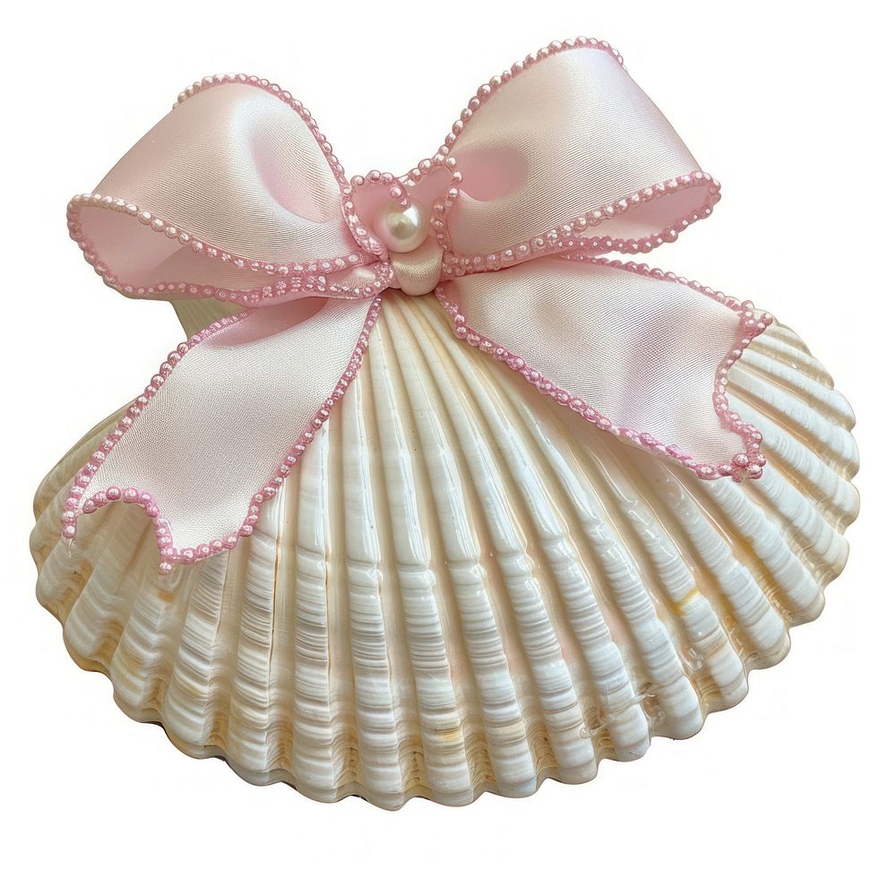 Elegant seashell with pink ribbon | Free Photo - rawpixel