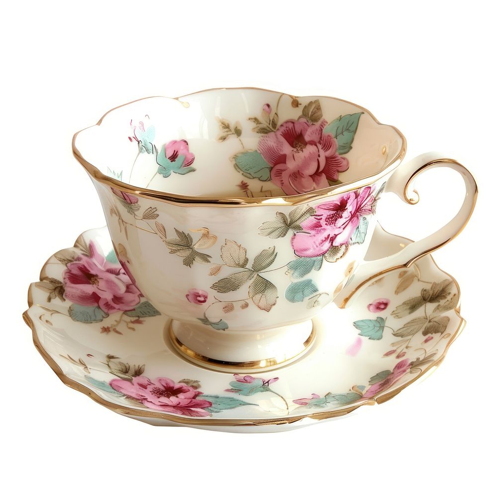 Elegant floral porcelain teacup | Free Photo - rawpixel