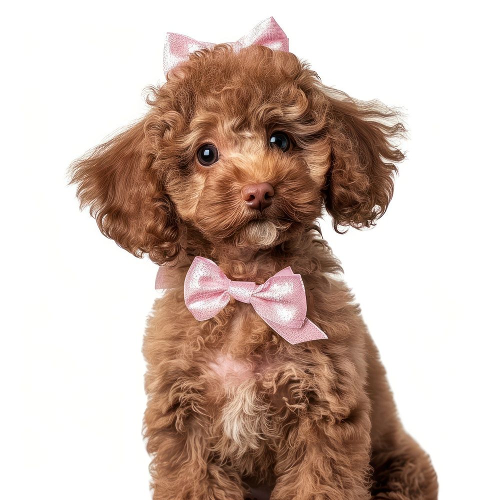 Adorable poodle puppy with bows | Free Photo - rawpixel