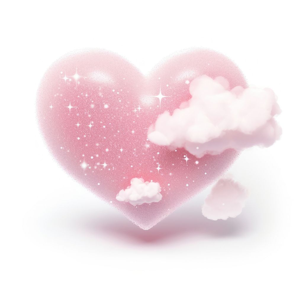 Sparkling pink heart with clouds | Free Photo - rawpixel