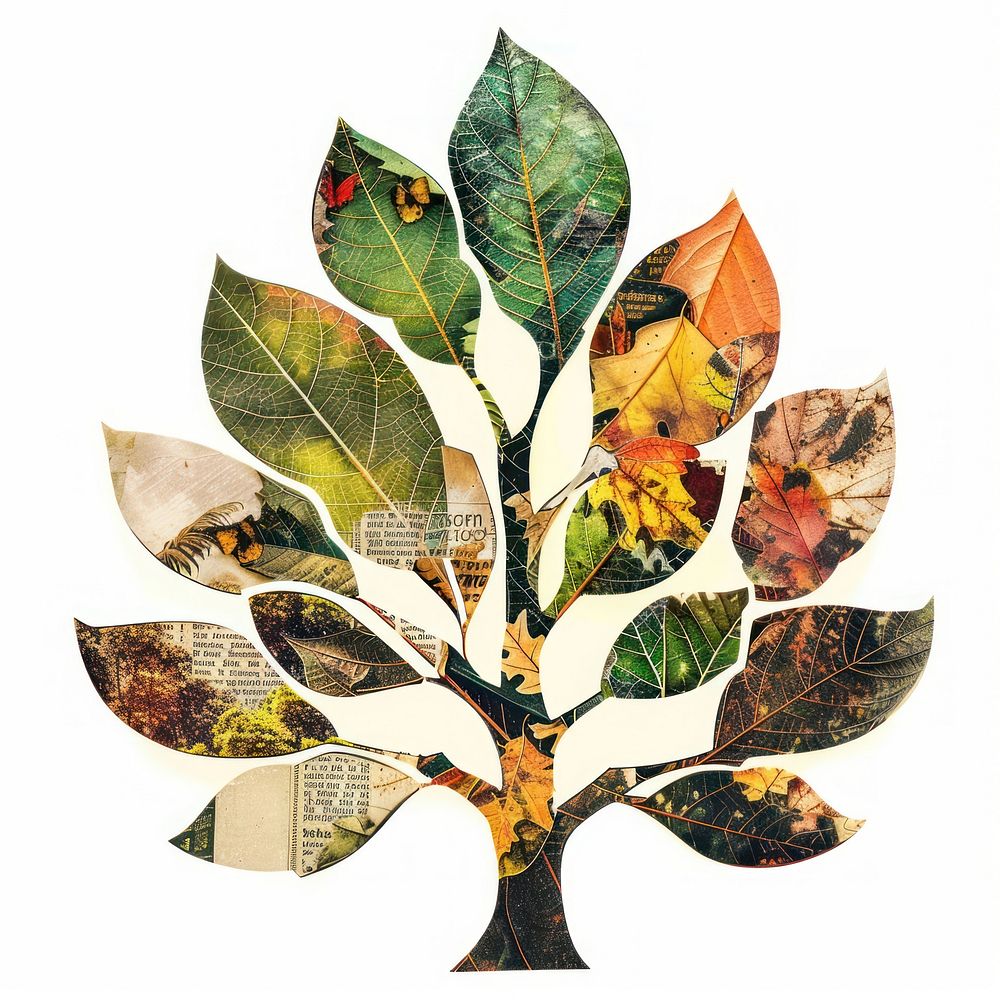 Tree shape collage cutouts plant | Free Photo Illustration - rawpixel