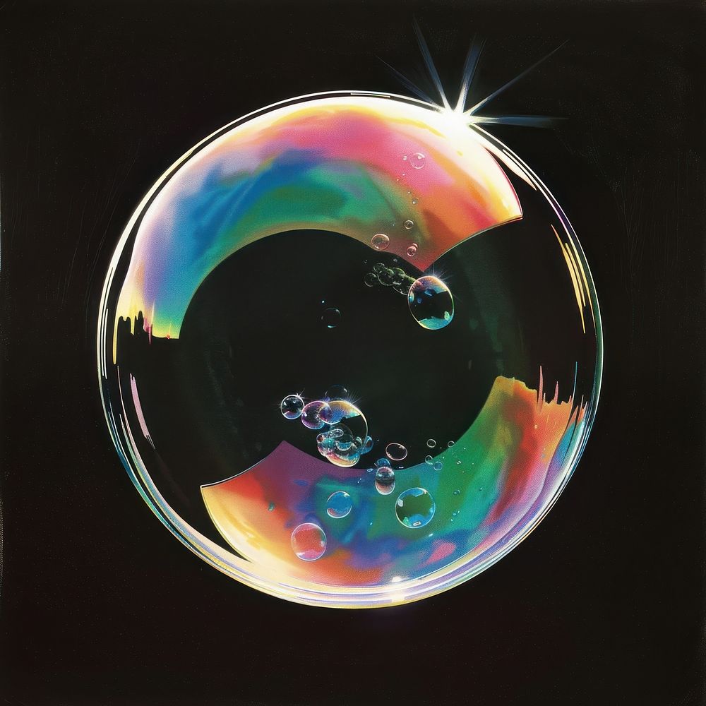 Colorful reflective bubble with sparkles | Free Photo Illustration ...