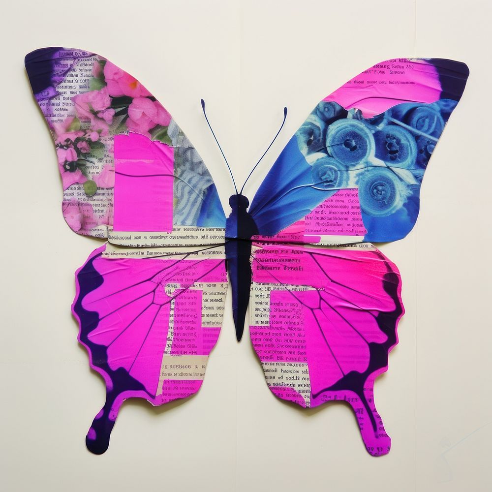 Colorful butterfly collage art | Free Photo Illustration - rawpixel