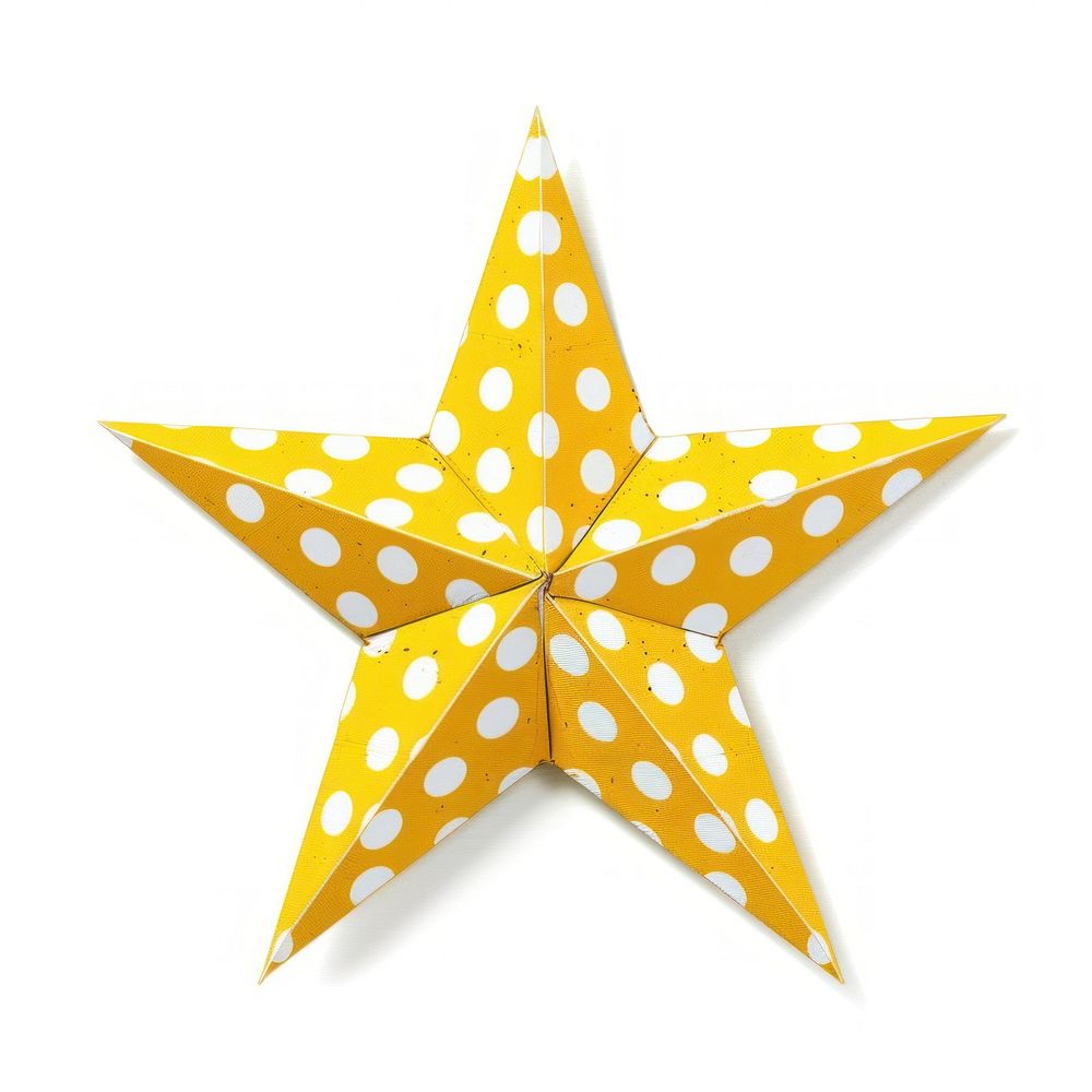 Yellow polka dot paper star | Free Photo - rawpixel