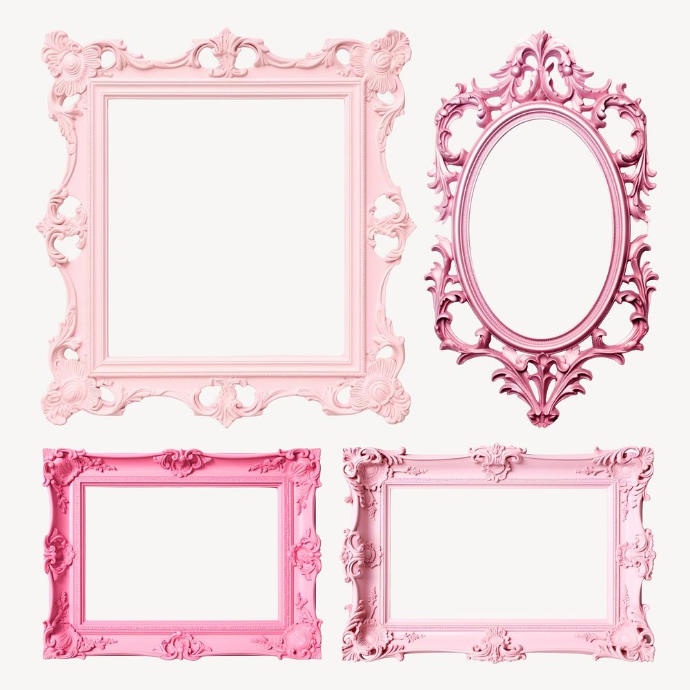 pink vintage frame element set | Free Photo - rawpixel