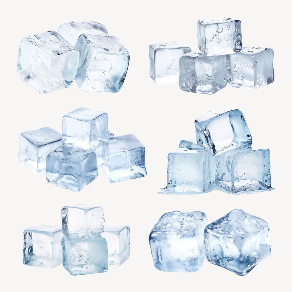 Realistic ice cubes element set | Free Photo - rawpixel