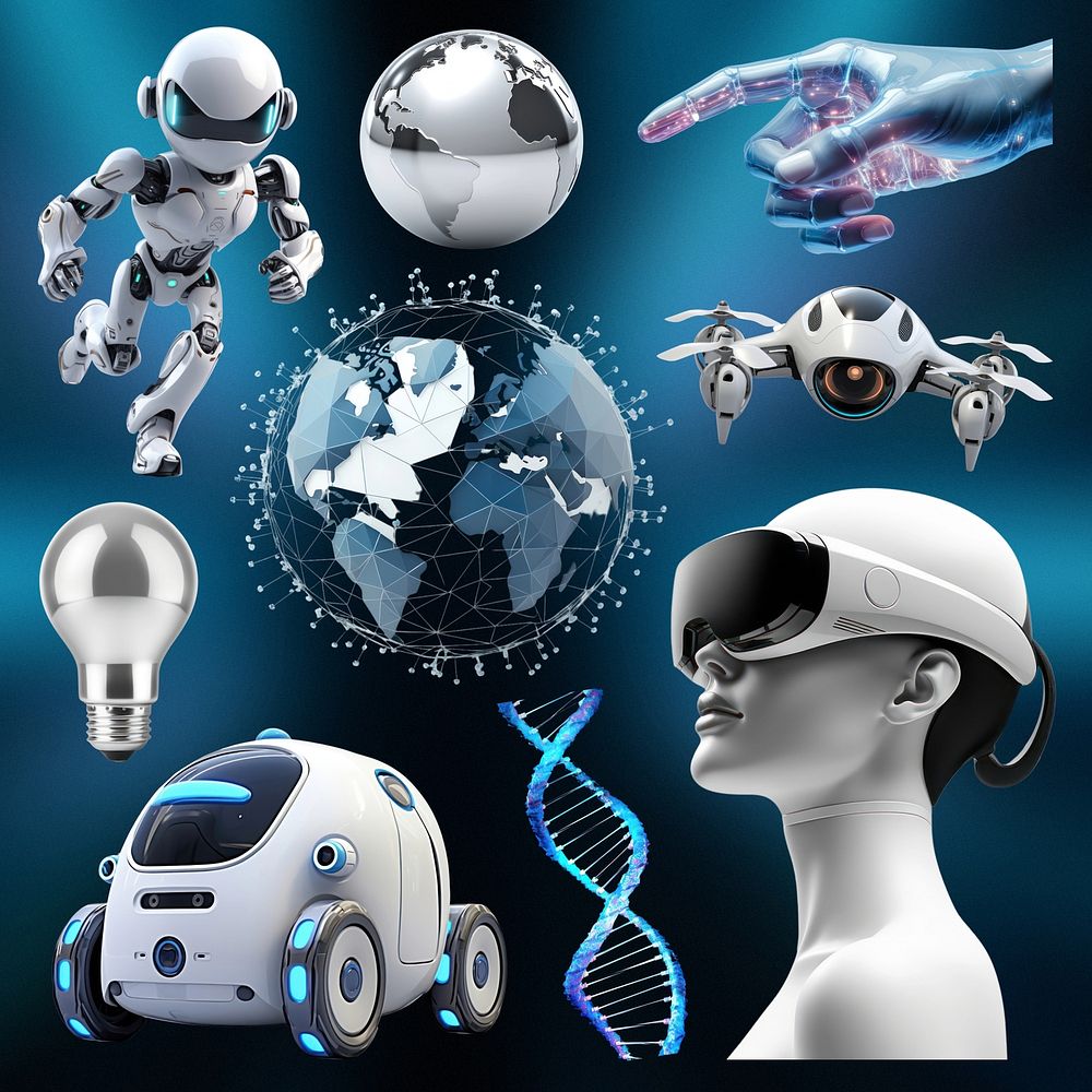 artificial intelligence design element set | Free Photo - rawpixel