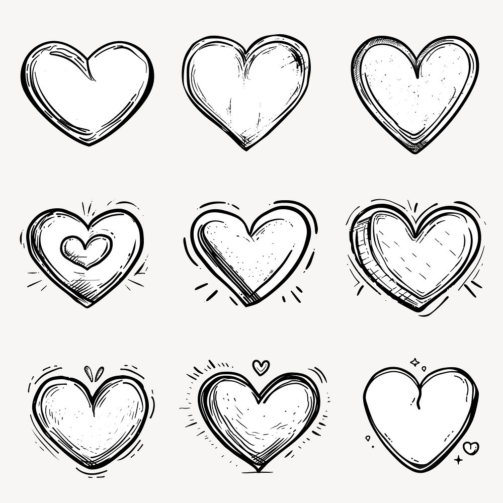 hand drawn heart design element | Free Photo - rawpixel