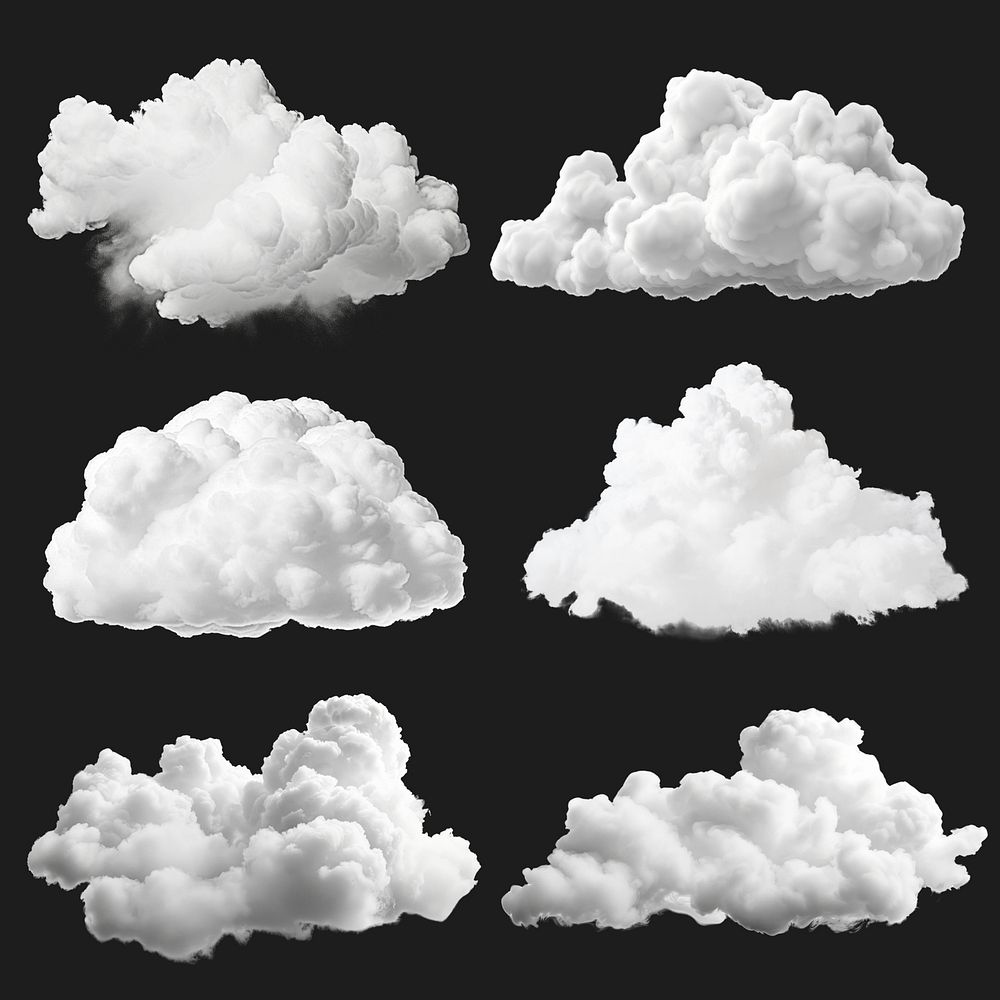 white cloud design element set | Free Photo - rawpixel