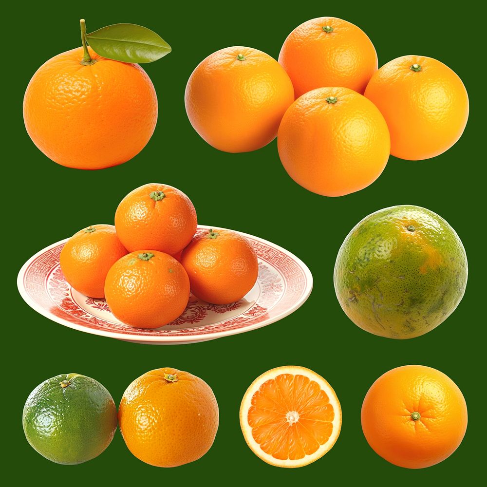 Orange fruit design element set | Free Photo - rawpixel