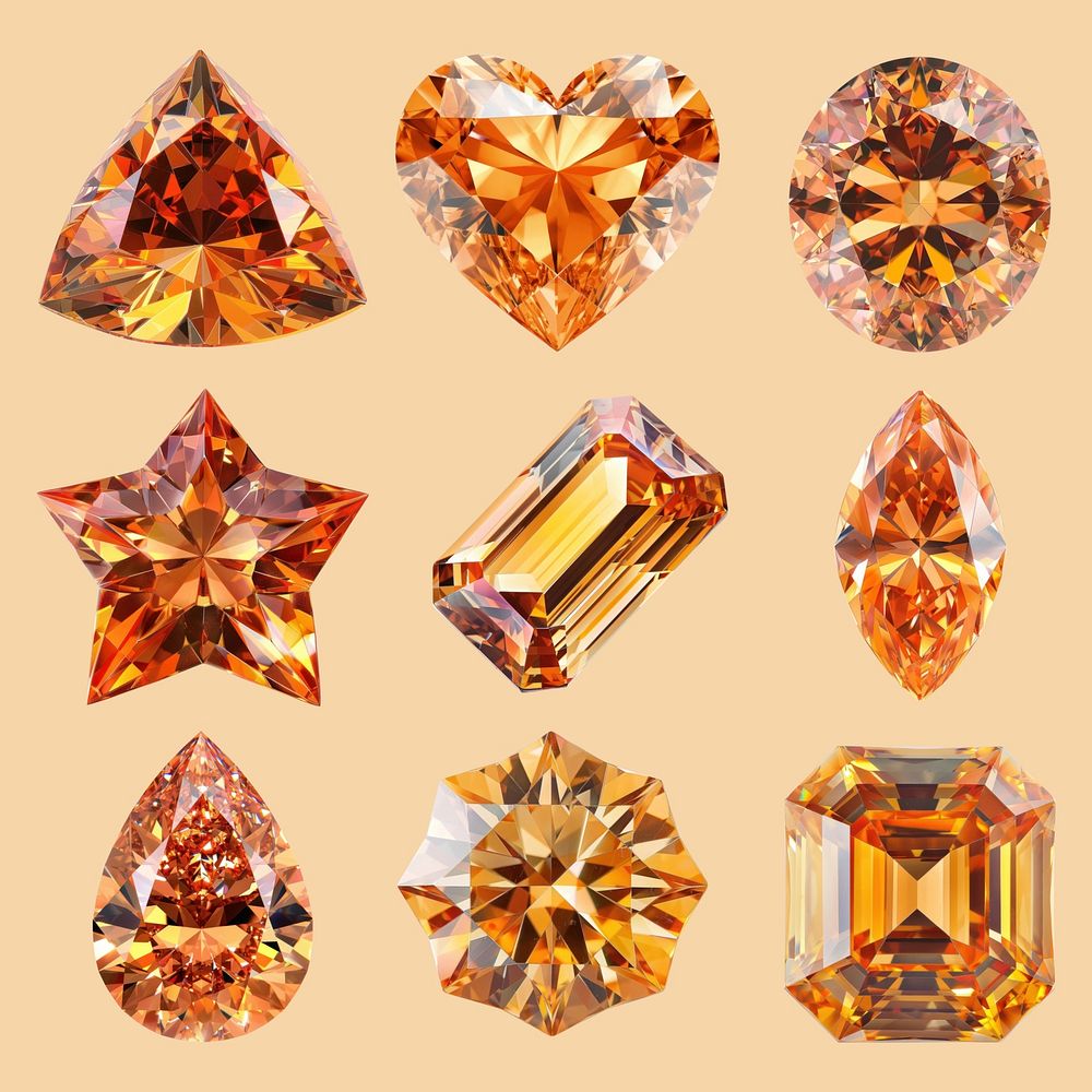Orange diamond element set | Free Photo - rawpixel