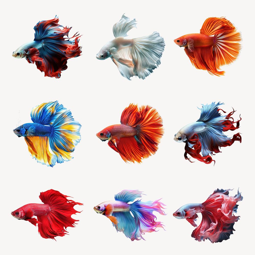 colorful betta fish design element | Free Photo - rawpixel