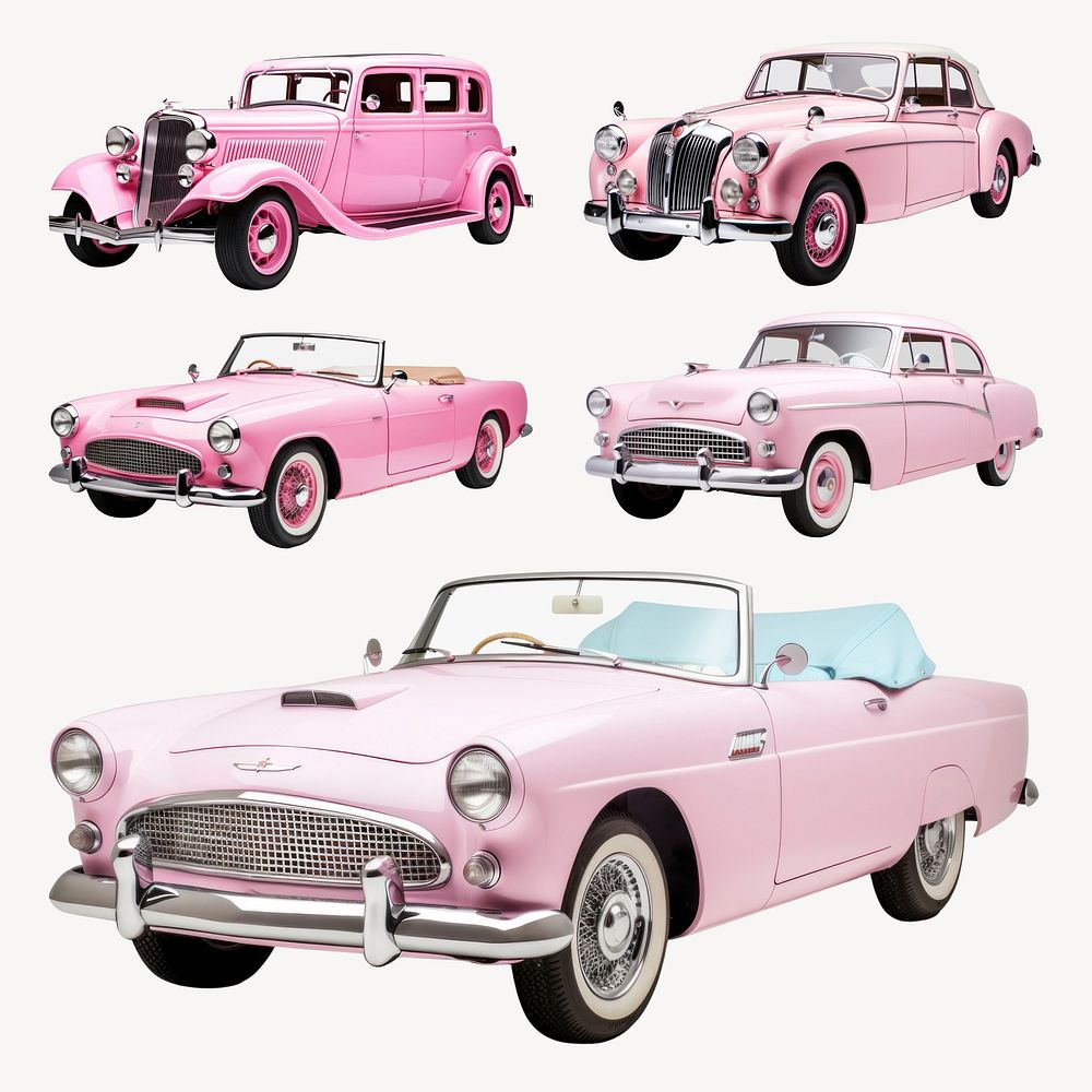 Pink vintage car design element | Free Photo - rawpixel