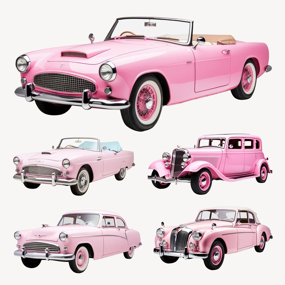 Pink vintage car design element | Free Photo - rawpixel
