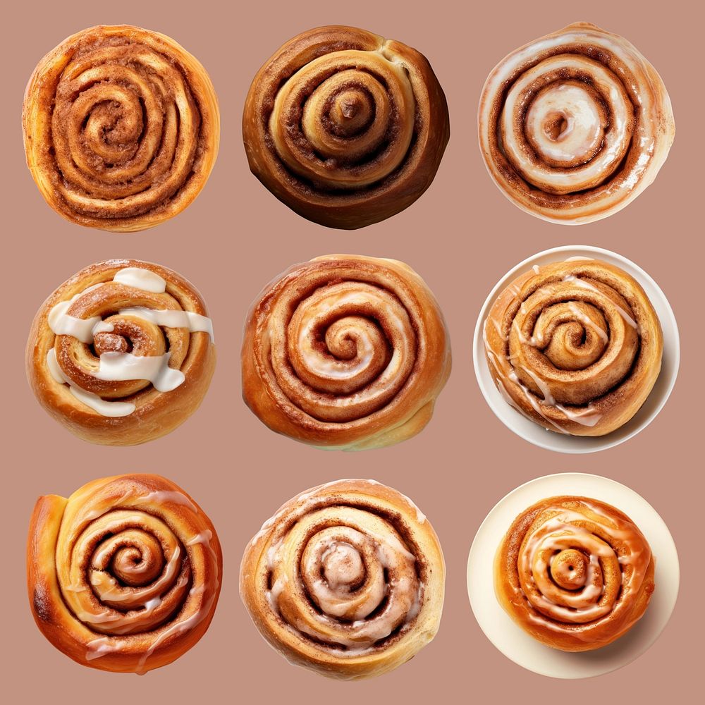 Cinnamon roll top view element | Free Photo - rawpixel