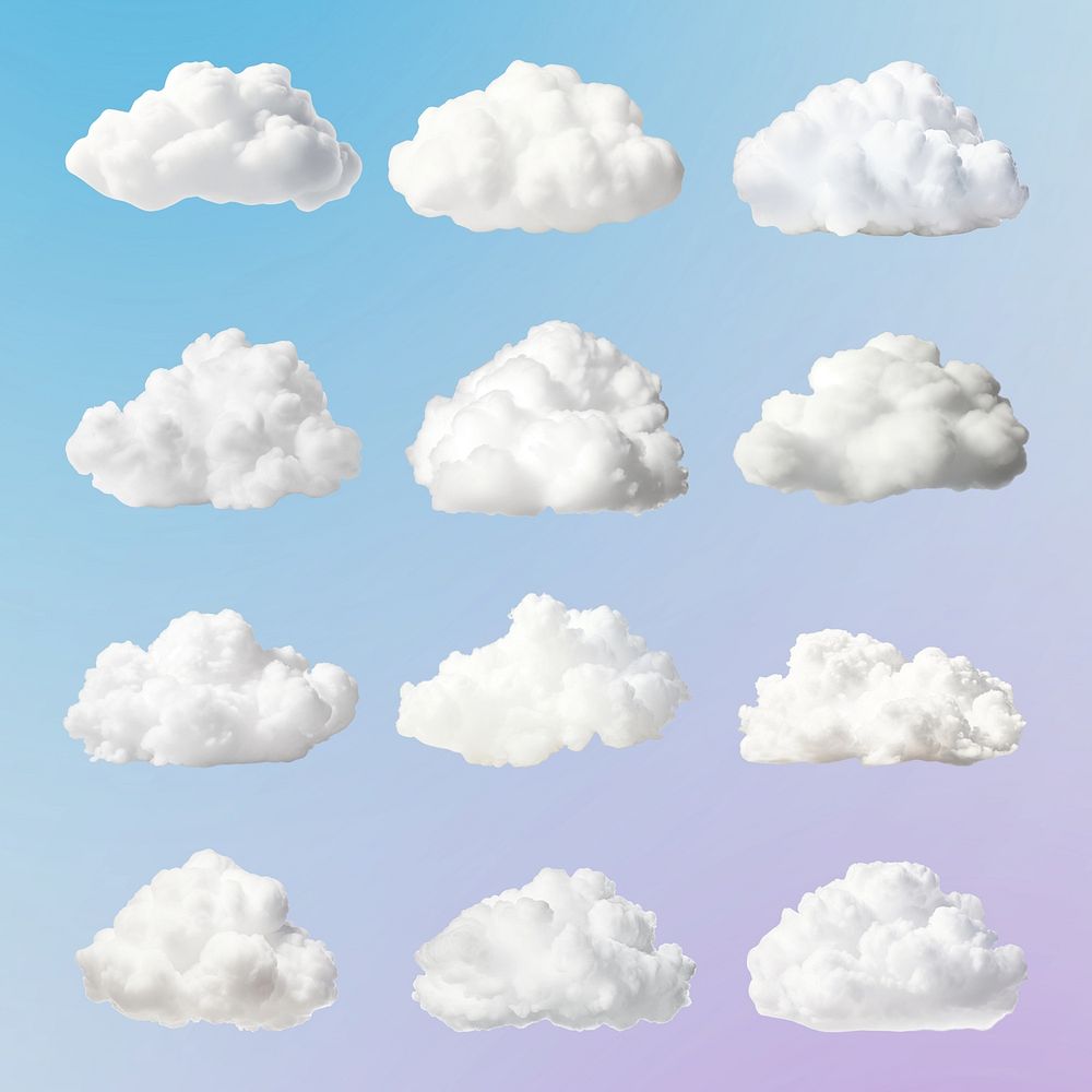 White cloud design element set | Free Photo - rawpixel
