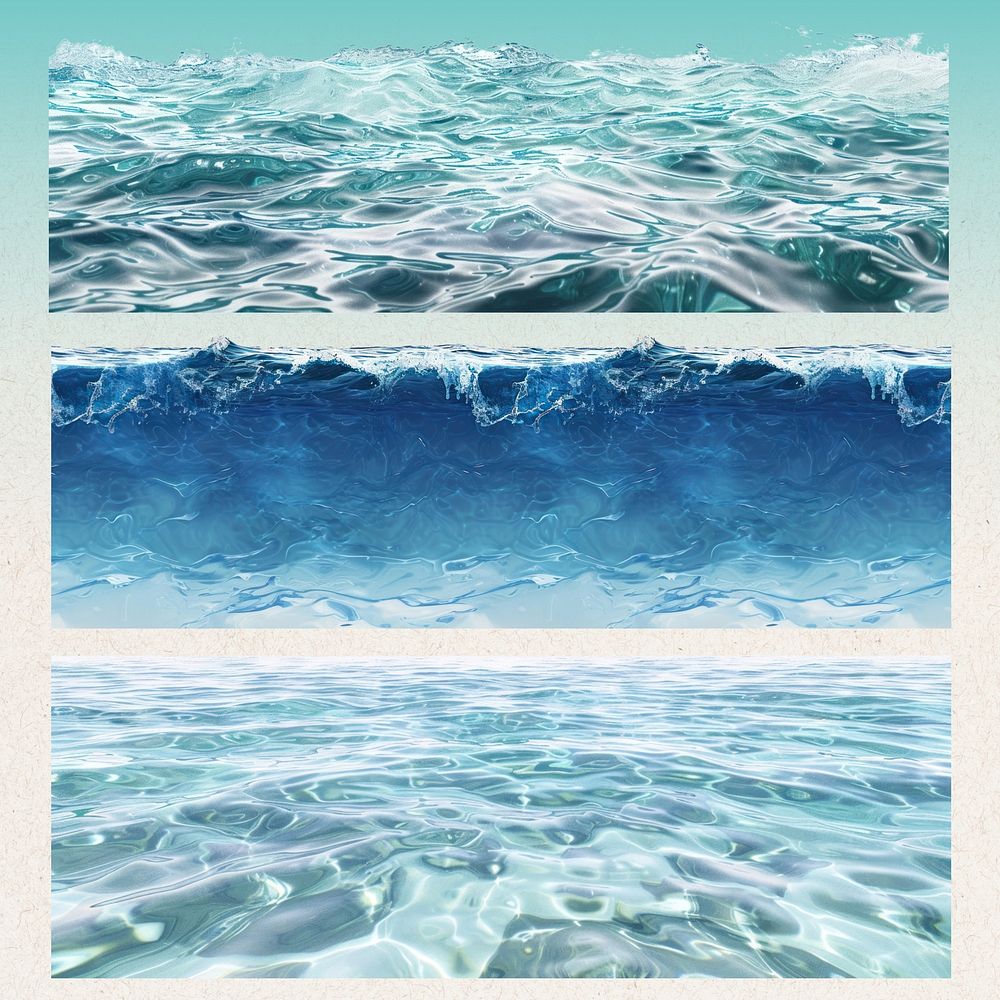 Ocean border element set | Free Photo - rawpixel