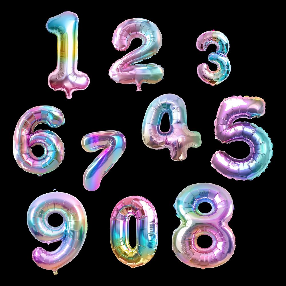 Iridescent number balloon design element | Free Photo - rawpixel