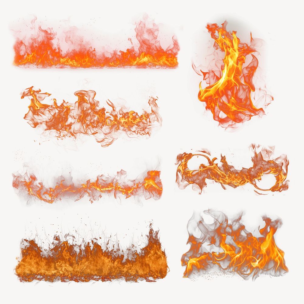 Fire effect design element set | Free Photo - rawpixel