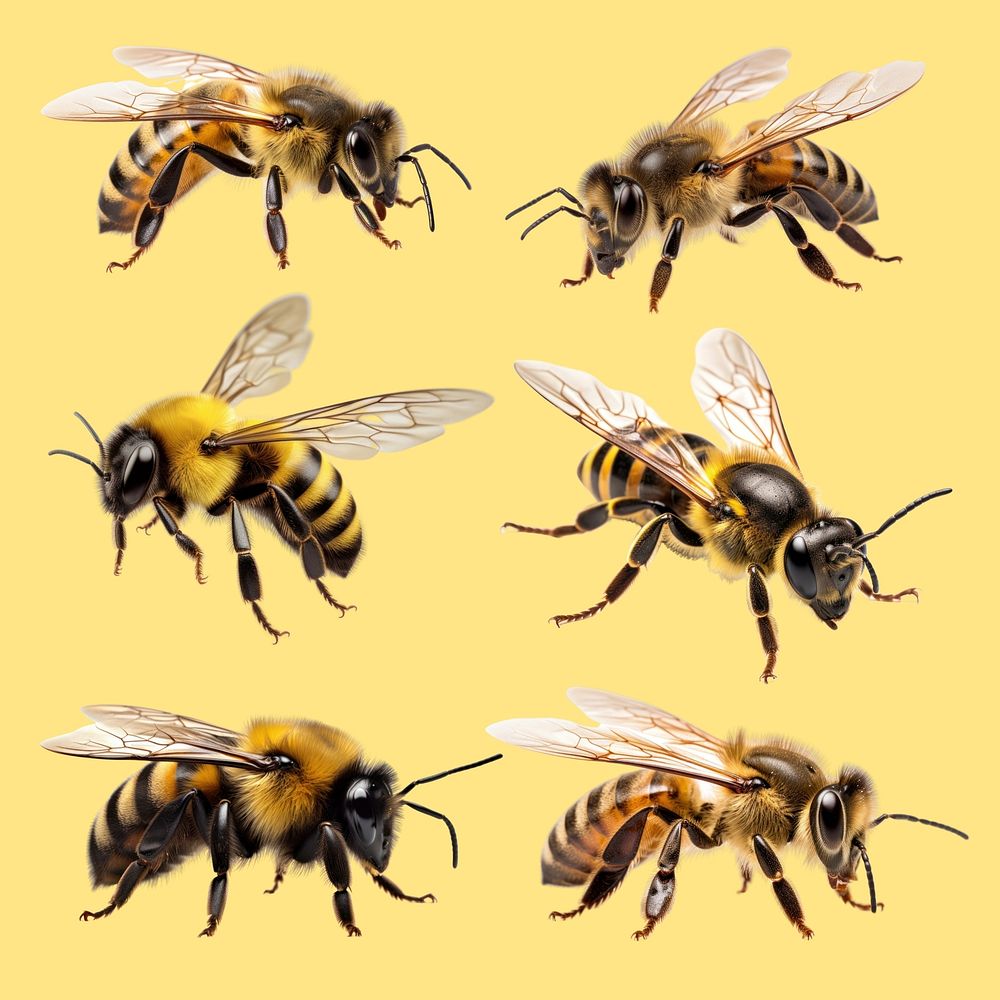 Bee insect design element set | Free Photo - rawpixel