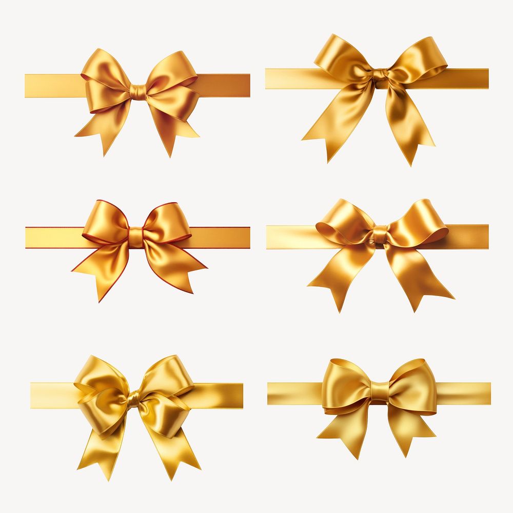 Golden ribbon bow design element | Free Photo - rawpixel