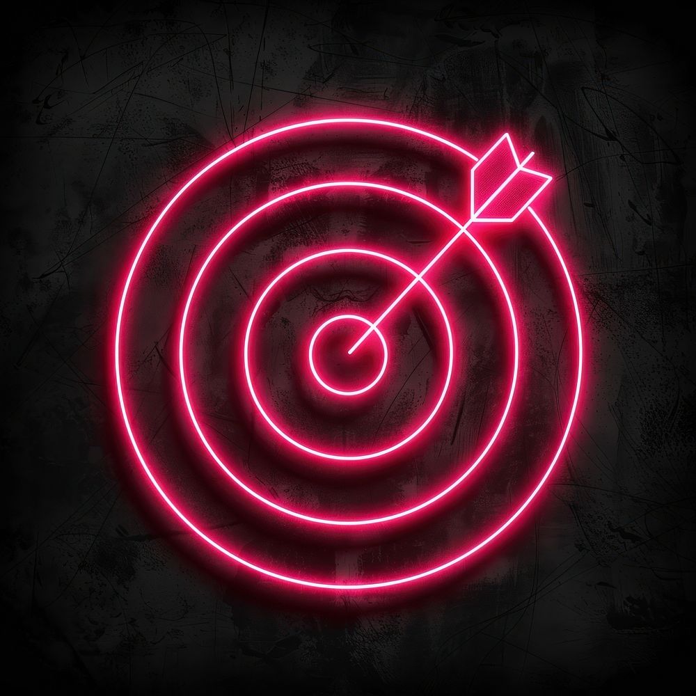 Pink target icon light neon | Free Photo - rawpixel