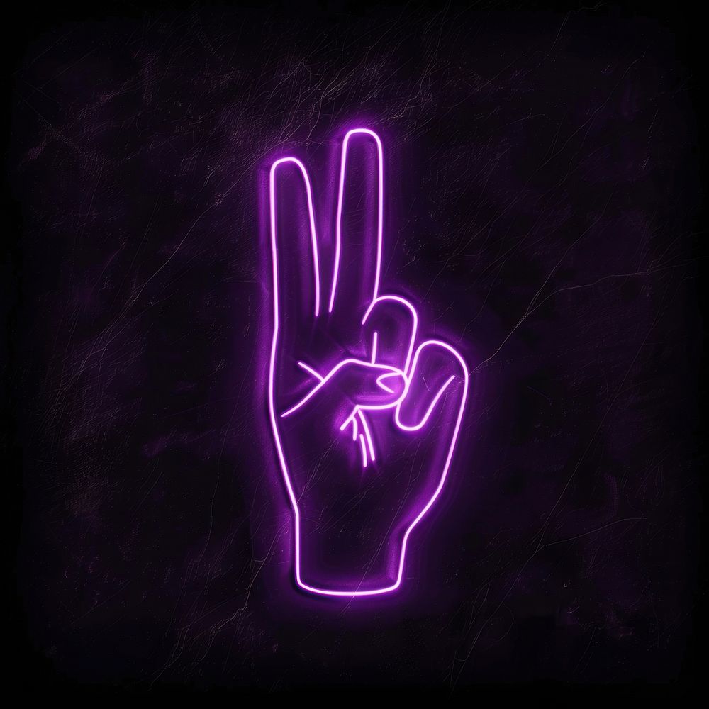 Neon peace sign hand illustration | Free Photo Illustration - rawpixel