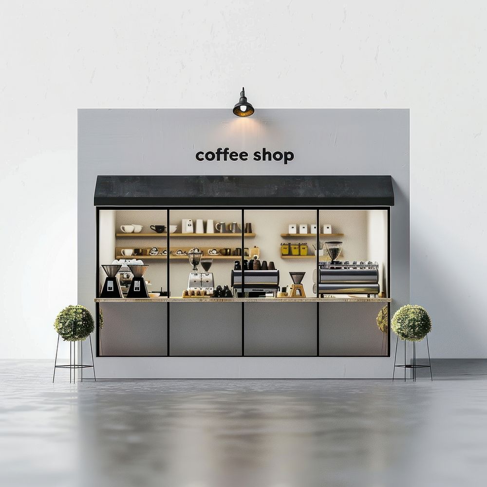 Modern minimalist coffee shop design | Free Photo - rawpixel