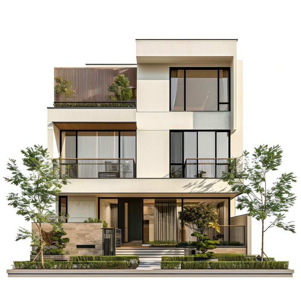 Modern minimalist multi-story house | Free Photo - rawpixel
