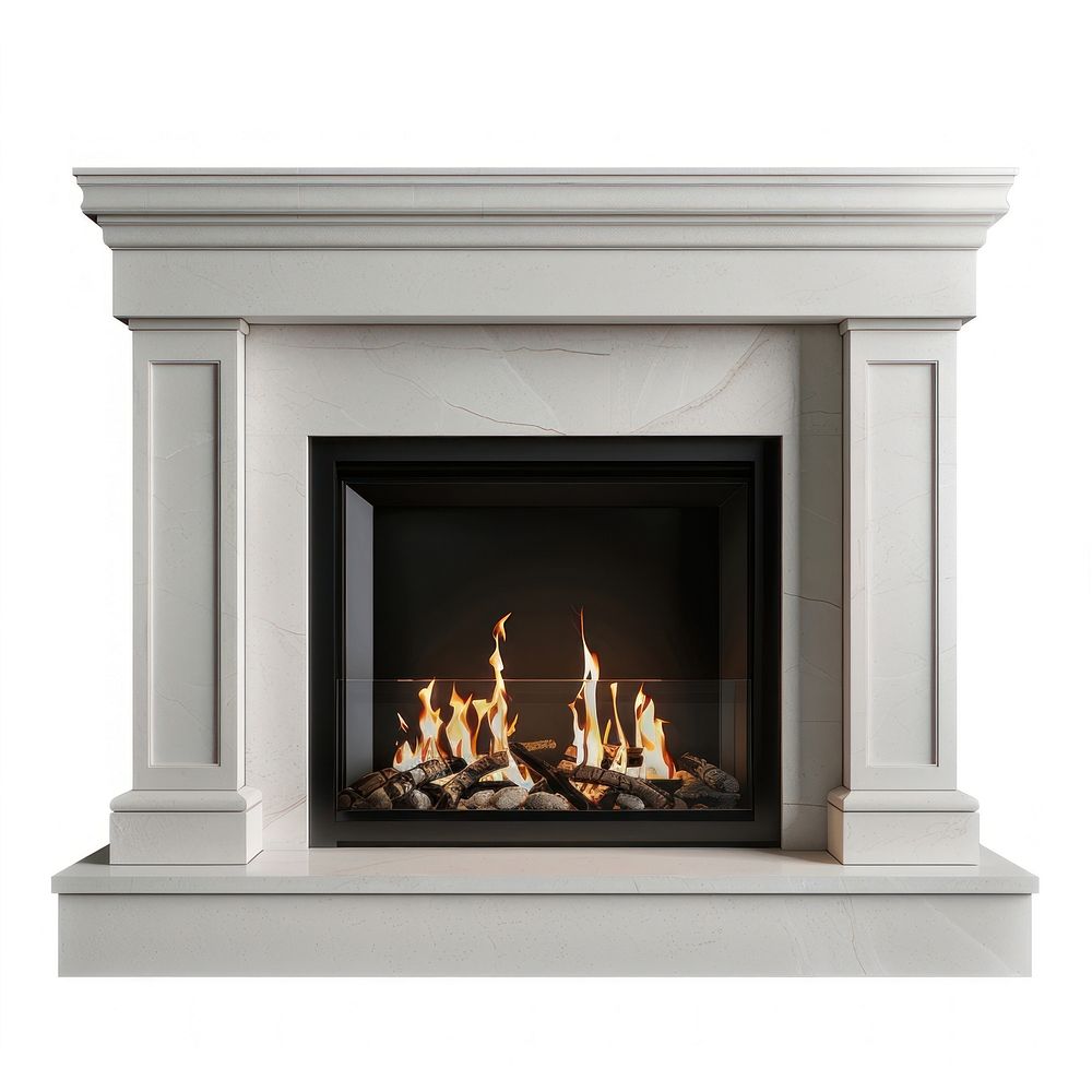 Elegant marble fireplace with flames | Free Photo - rawpixel